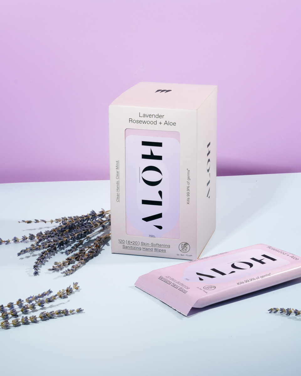 Lavender Rosewood + Aloe Skin-Softening Sanitizing Hand Wipes – ALŌH